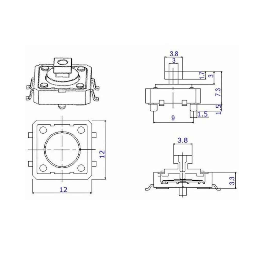 Switch Push Button B3F-4055 con Cubierta - Rojo - SANDOROBOTICS