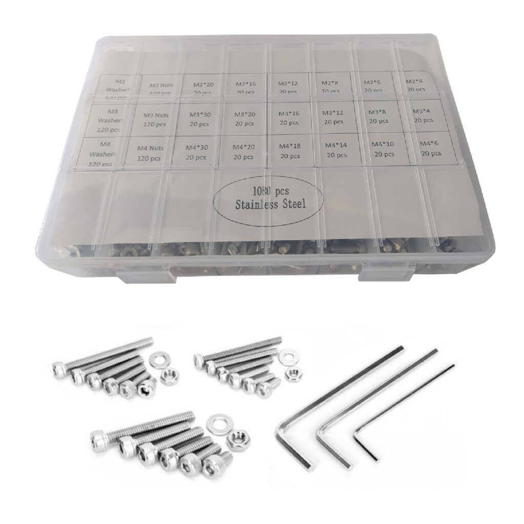Kit de Tornillos Hexagonales, Tuercas y Rondanas M2~M4 — 1080 Piezas ...