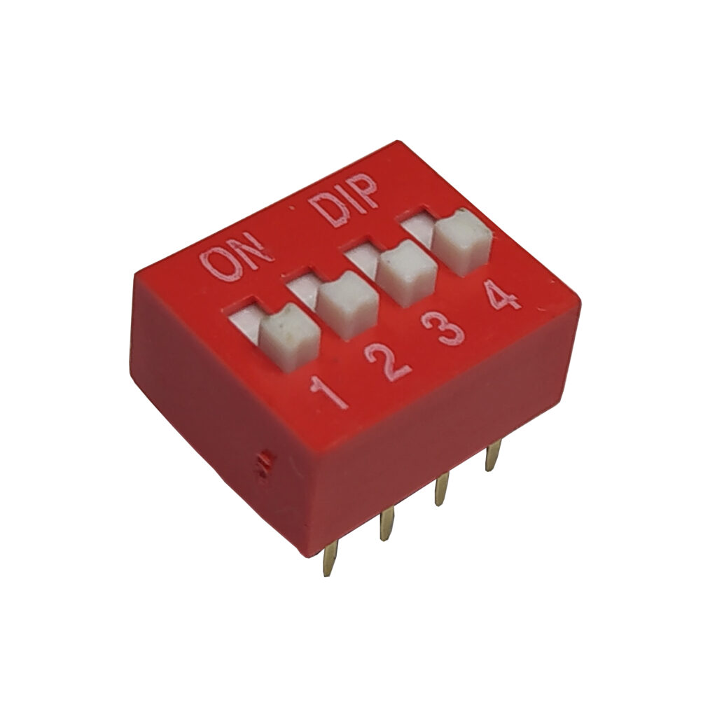 Switch Deslizable Rojo (Dip Switch) — 4 Posiciones - SANDOROBOTICS