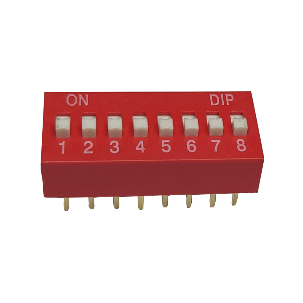 Switch Deslizable Rojo (Dip Switch) — 8 Posiciones. - SANDOROBOTICS