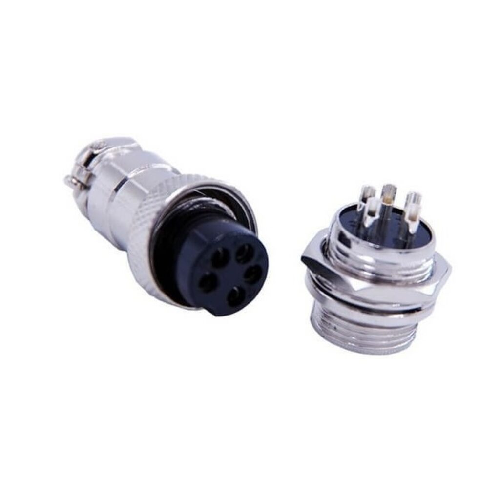 Par de Conectores de Aviación GX16-5 Pines (Macho-Hembra) - SANDOROBOTICS