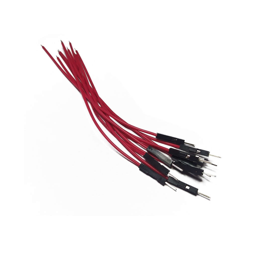 Juego de Cables Dupont de 10cm de Largo — Rojo (10 Piezas) - SANDOROBOTICS