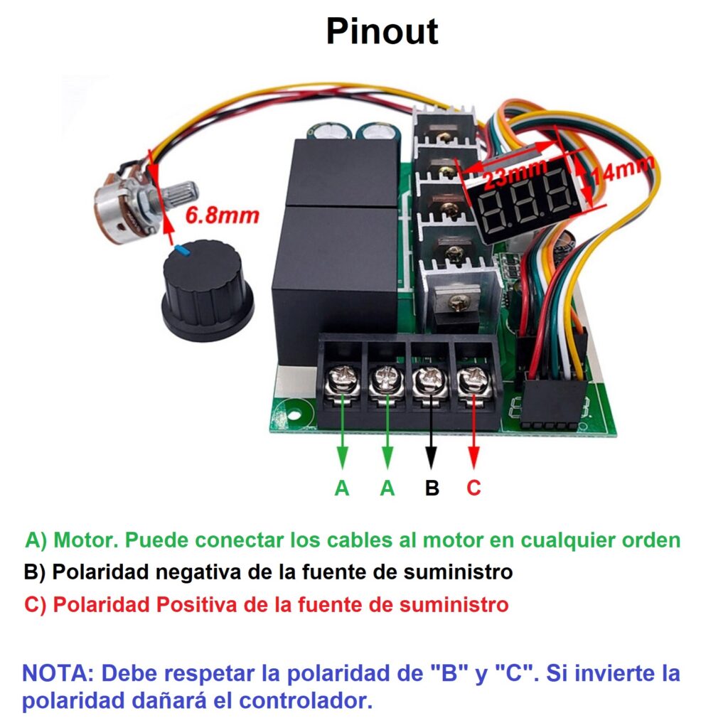 Controlador de Velocidad de Motor PWM con Display — 9~60VDC, 60A ...