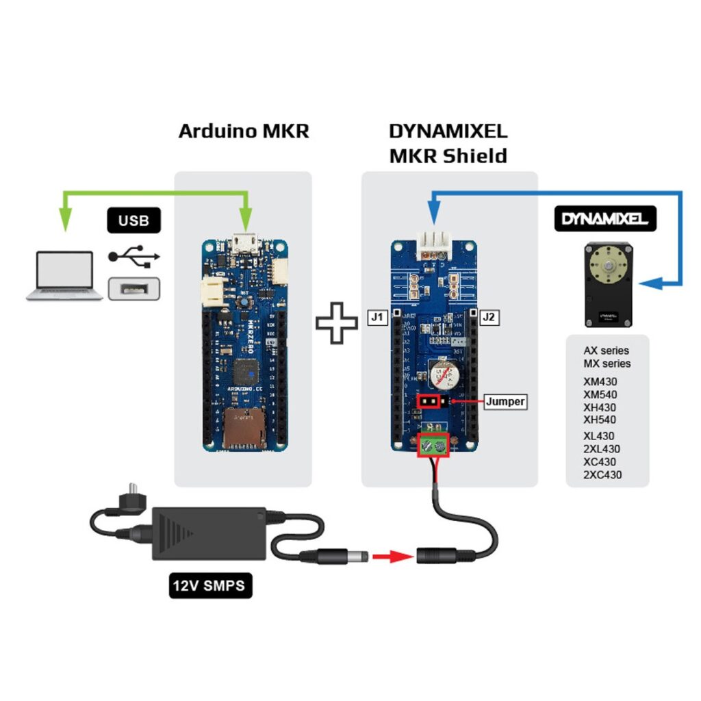 DYNAMIXEL Shield — Compatible con Arduino, Serie MRK - SANDOROBOTICS