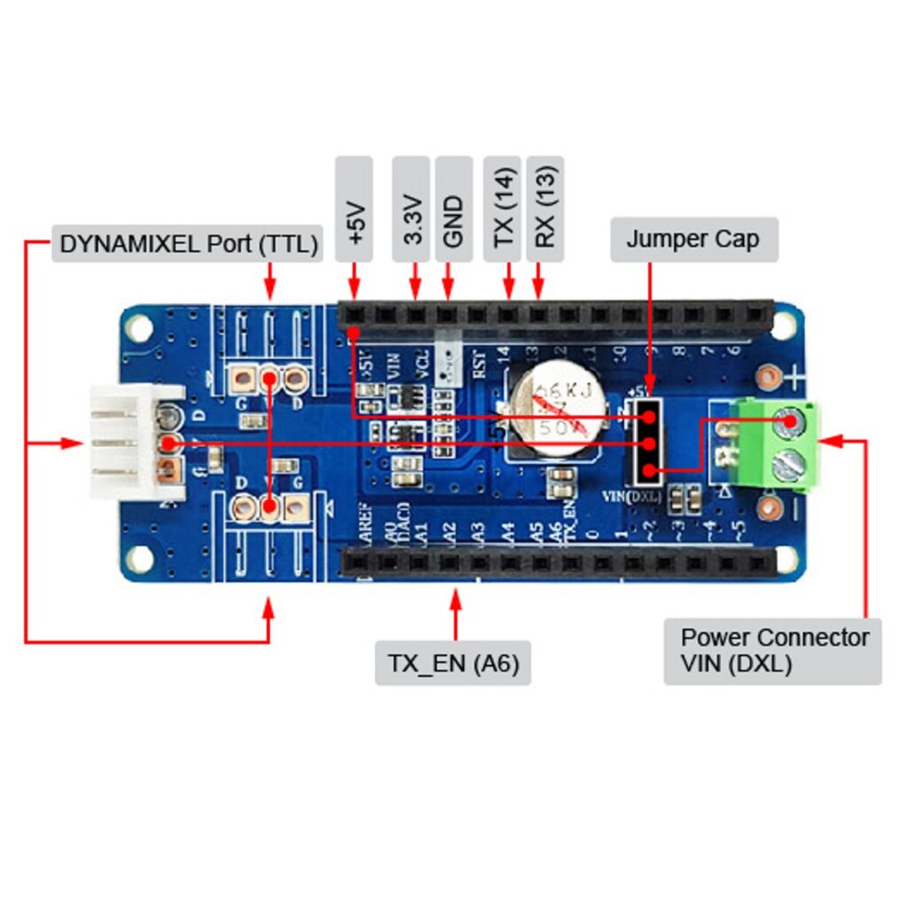 DYNAMIXEL Shield — Compatible con Arduino, Serie MRK - SANDOROBOTICS