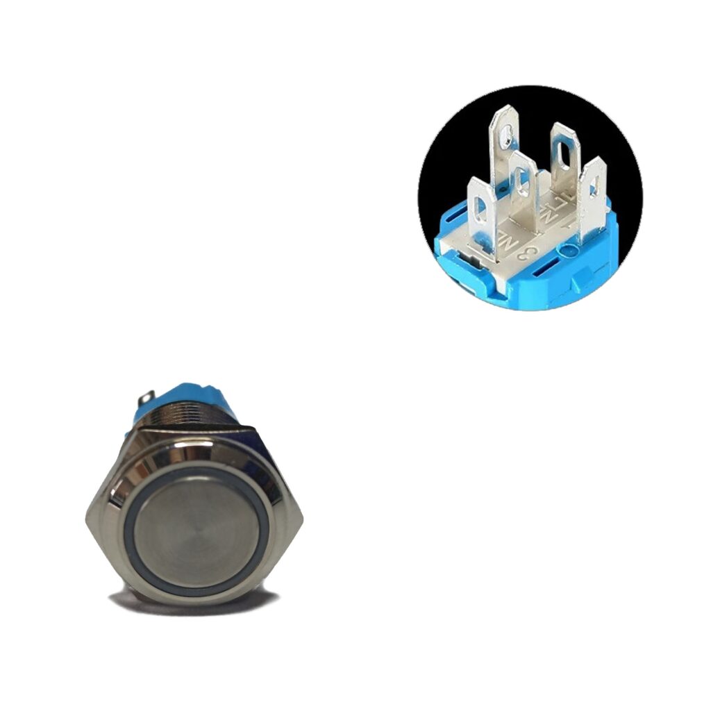 Switch PushButton Metálico 16mm — Blanco - SANDOROBOTICS